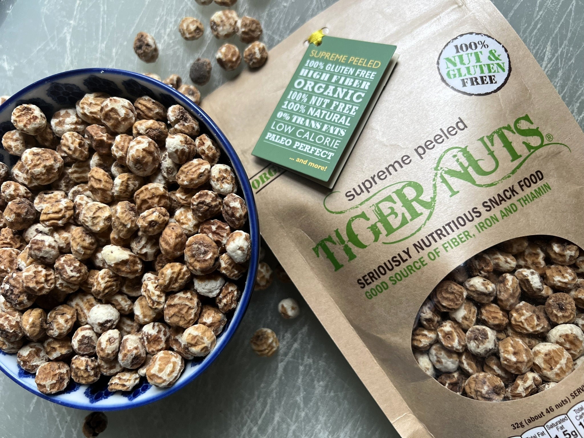Organic Peeled Tiger Nuts | 12 Ounce Peeled Nut Bag | Tiger Nuts USA
